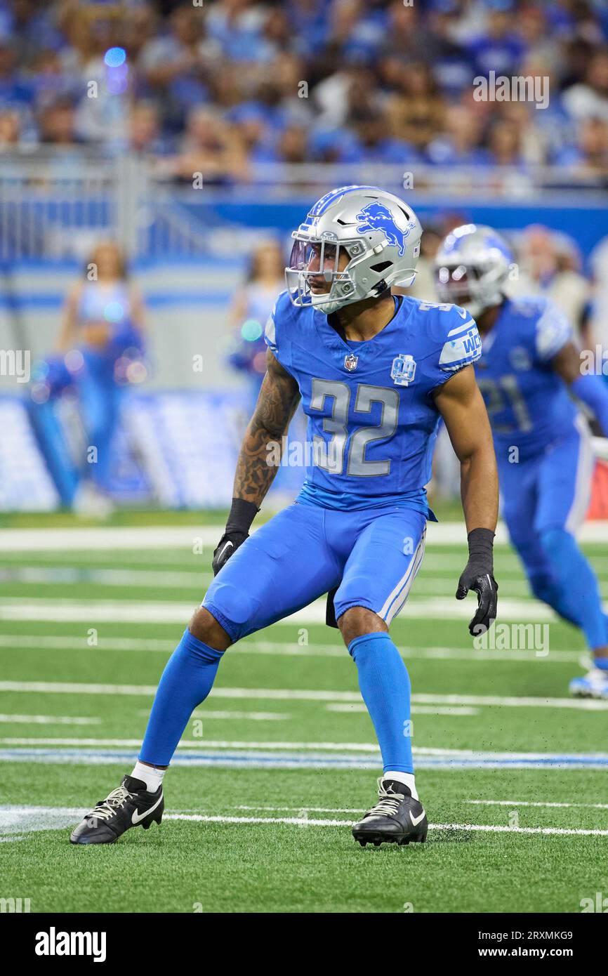 Detroit Lions safety Brian Branch (32) pursues a play on defense ...