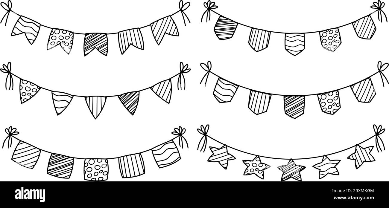 Streamers Clipart Black And White
