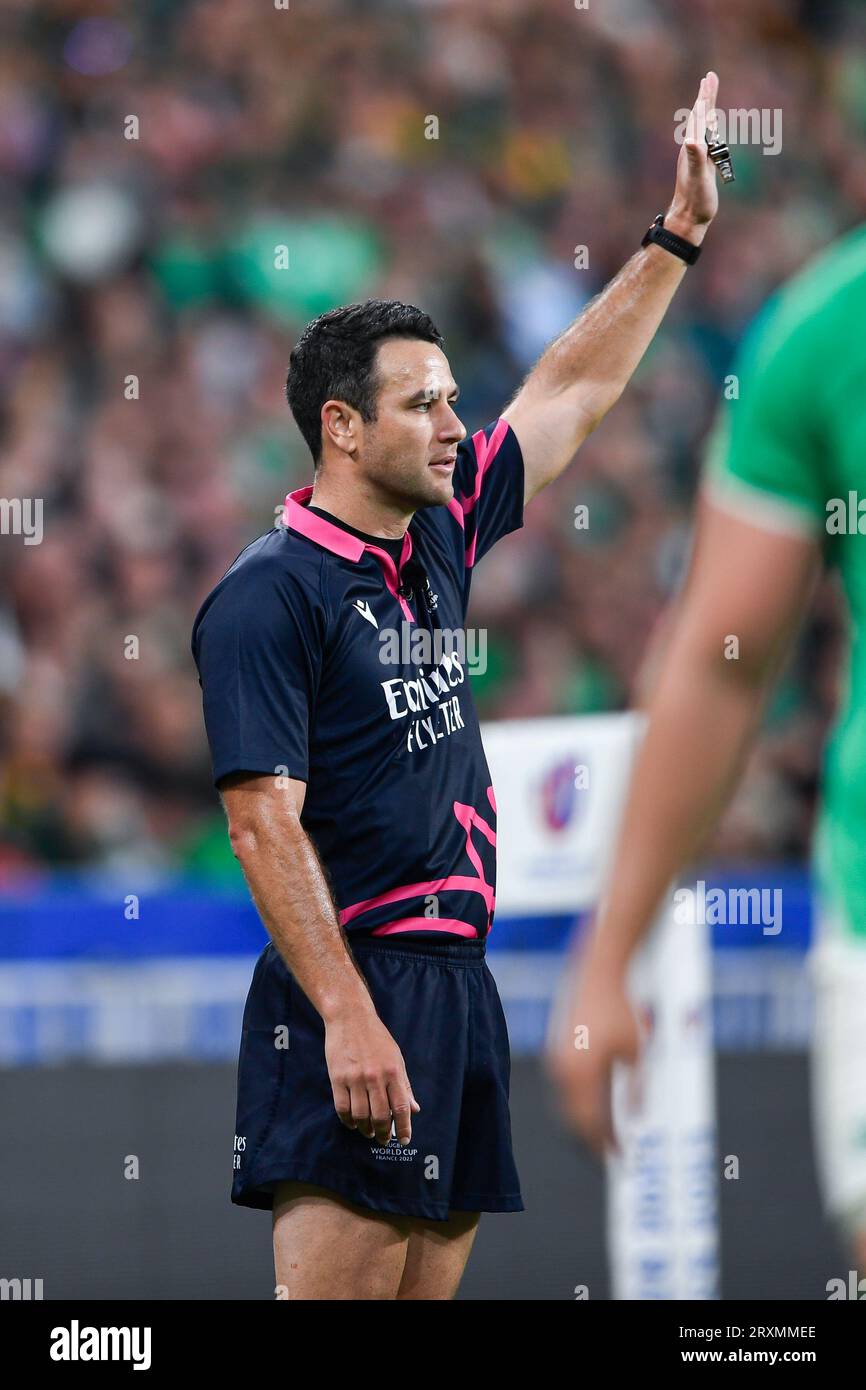 International referee Ben O'Keeffe during the World Cup RWC 2023, rugby ...