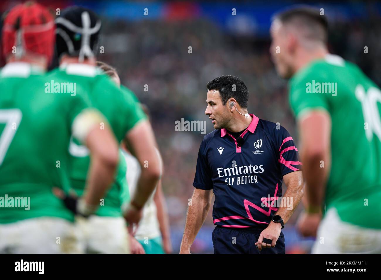 International referee Ben O'Keeffe during the World Cup RWC 2023, rugby ...