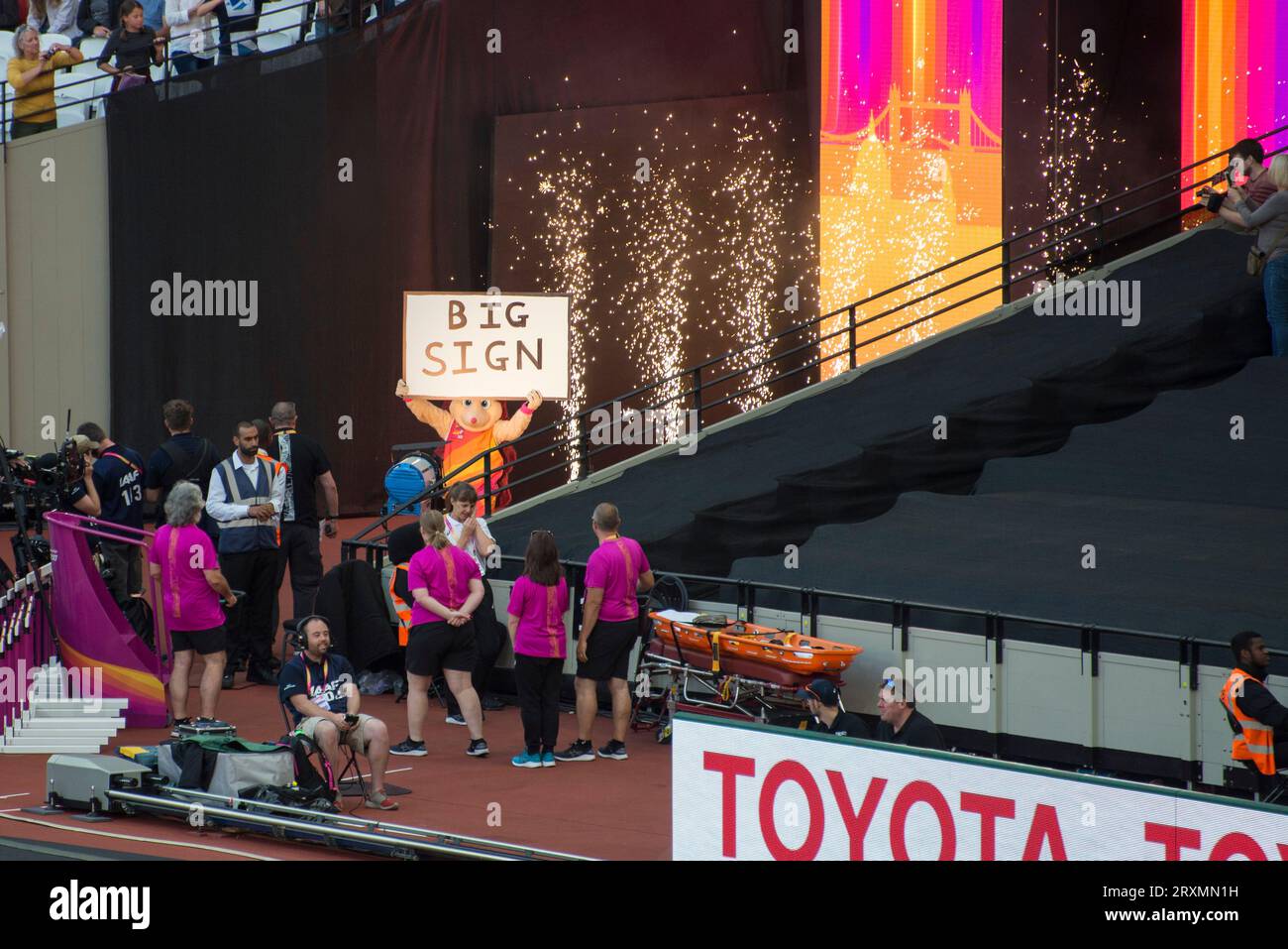 Hero the Hedgehog London 2017 mascot Stock Photo - Alamy