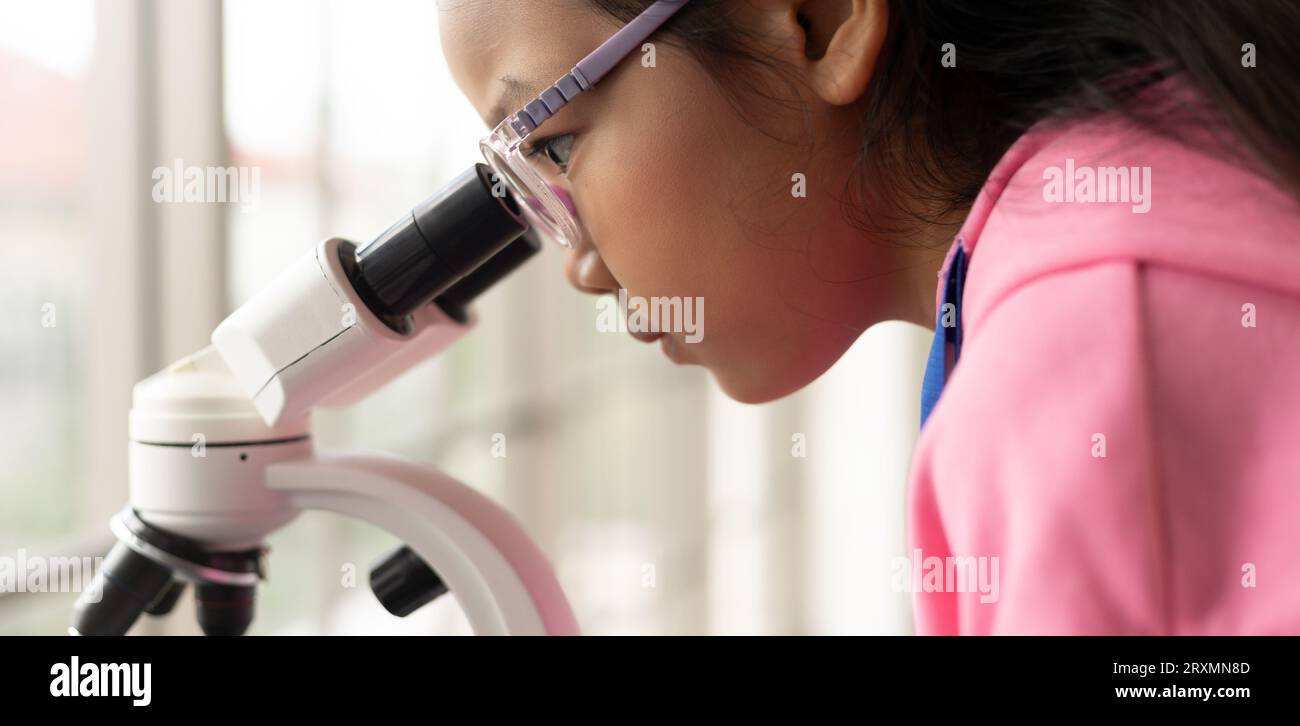 Children scientist learning on biology and chemistry in the laboratory ...