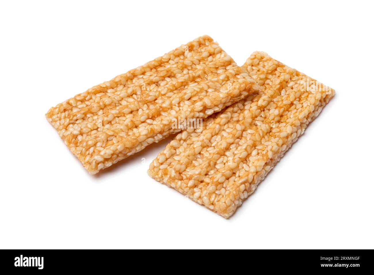Pair of sesame snaps isolated on white background close up Stock Photo ...
