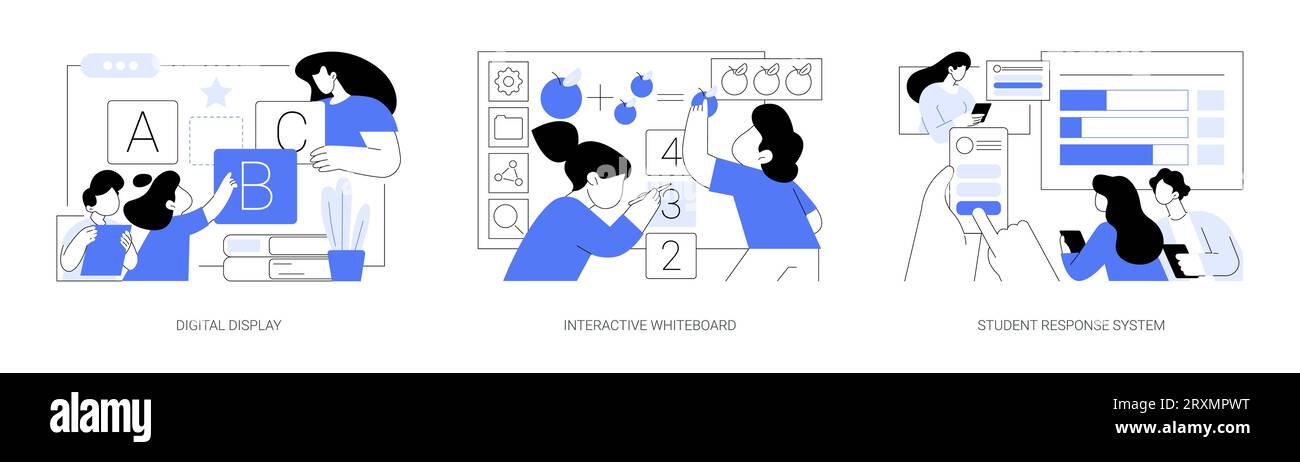 Smart classroom technology isolated cartoon vector illustrations se ...