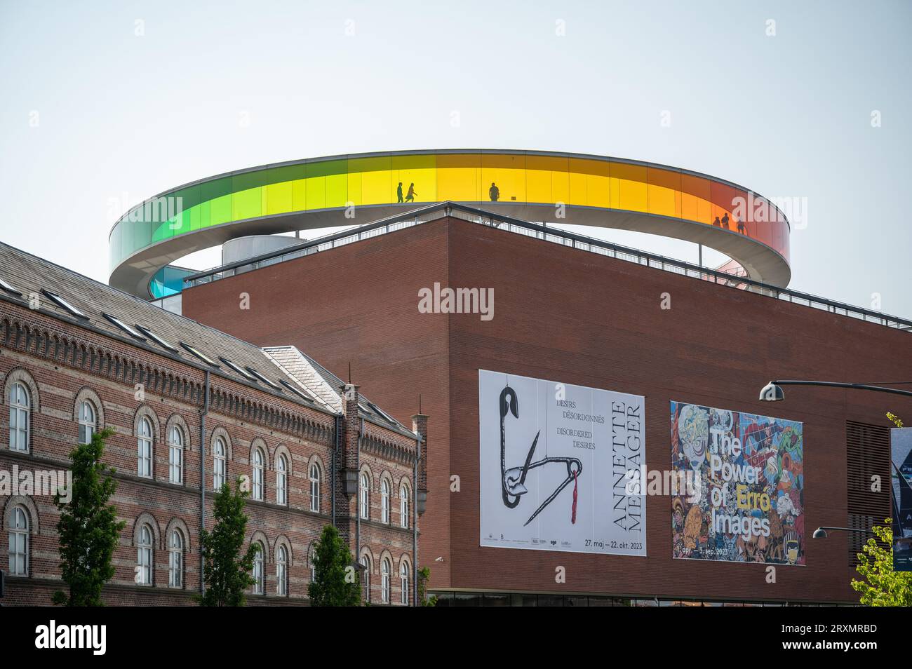 ARoS art museum in Aarhus, view from the distance, people walking ...
