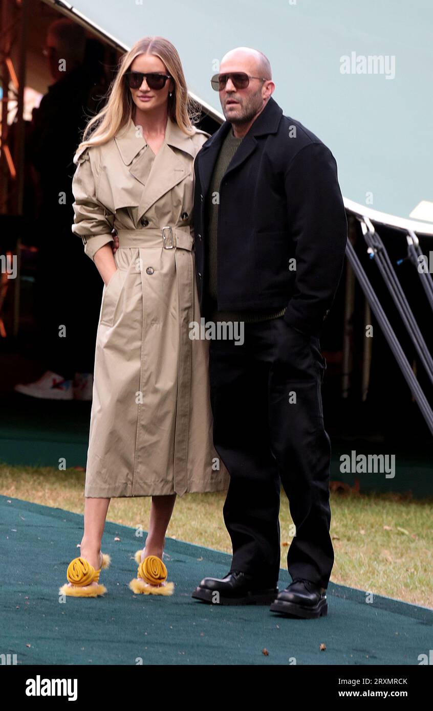 Sep 18, 2023 - London, England, UK - Jason Statham and Rosie Huntington-Whitely arriving at the ...