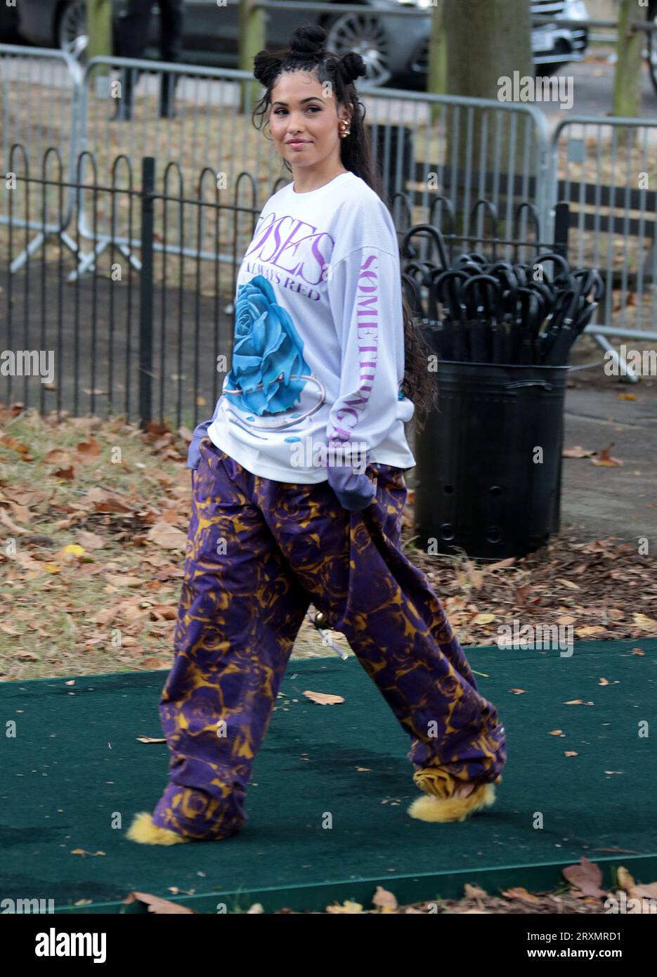 Sep 18, 2023 - London, England, UK - Mabel arriving at the Burberry LFW ...