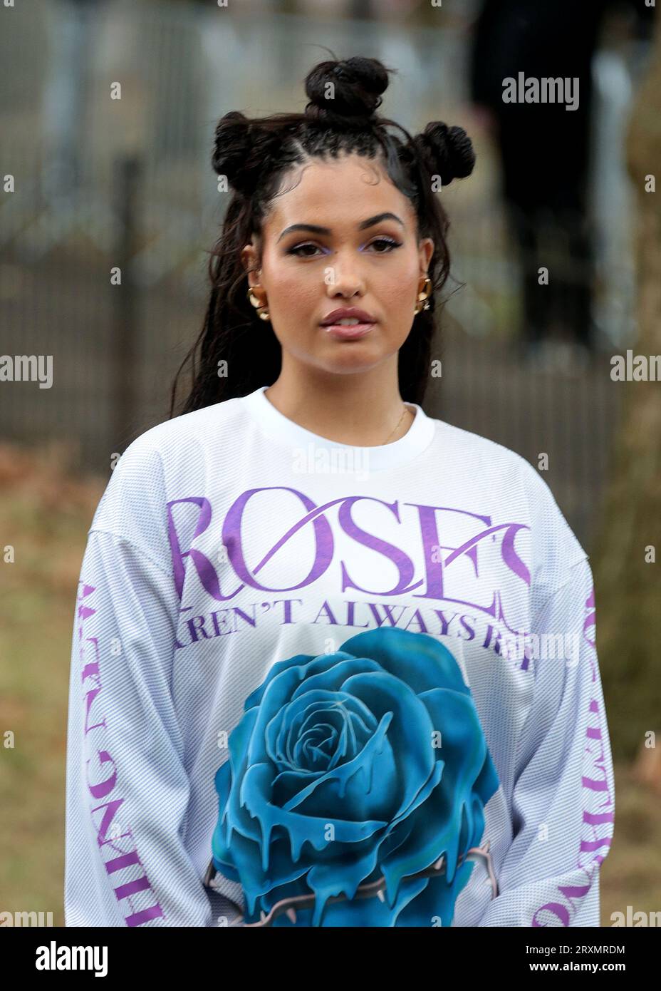 Sep 18, 2023 - London, England, UK - Mabel arriving at the Burberry LFW ...