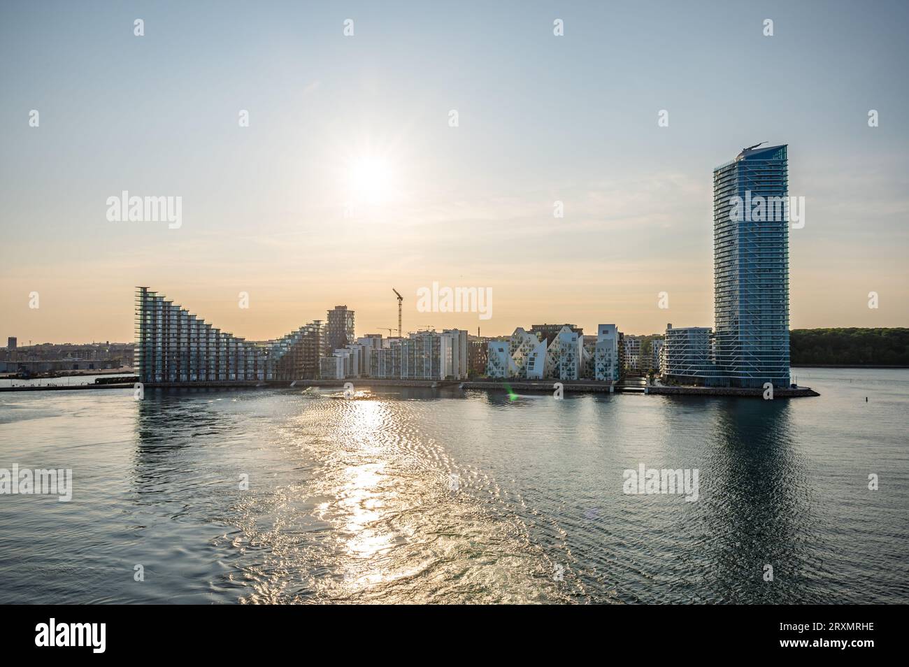 Modern futuristic Buildings and skyscraper of Aarhus Skyline Denmark ...