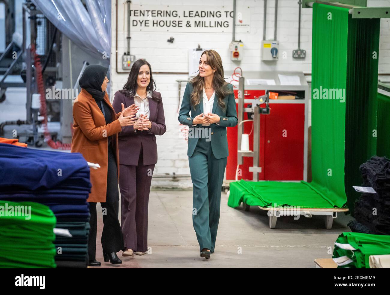The Princess of Wales during a visit to AW Hainsworth in Leeds, a ...