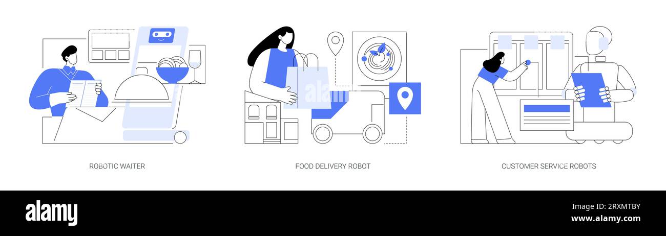 Service robots isolated cartoon vector illustrations se Stock Vector ...