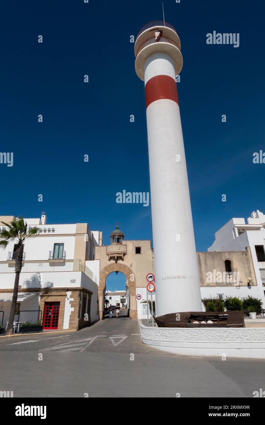 Rota, Cadiz, Spain - September 23, 2023: View of the lighthouse of Rota ...
