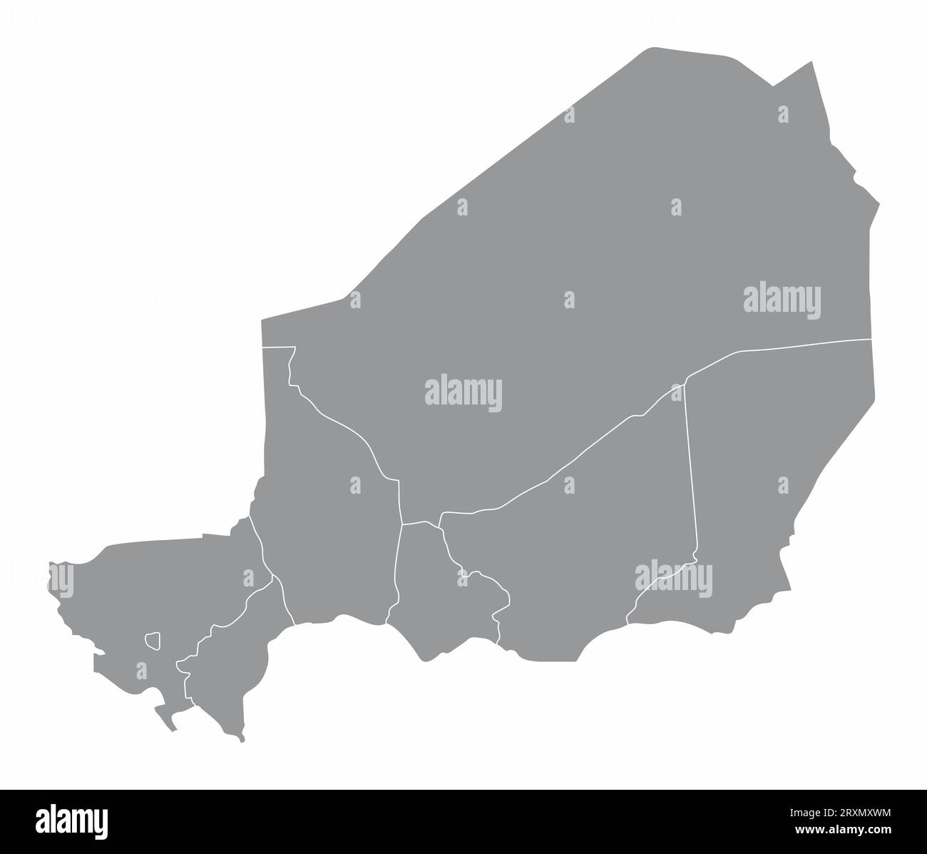 Niger regions map isolated on white background Stock Vector Image & Art ...