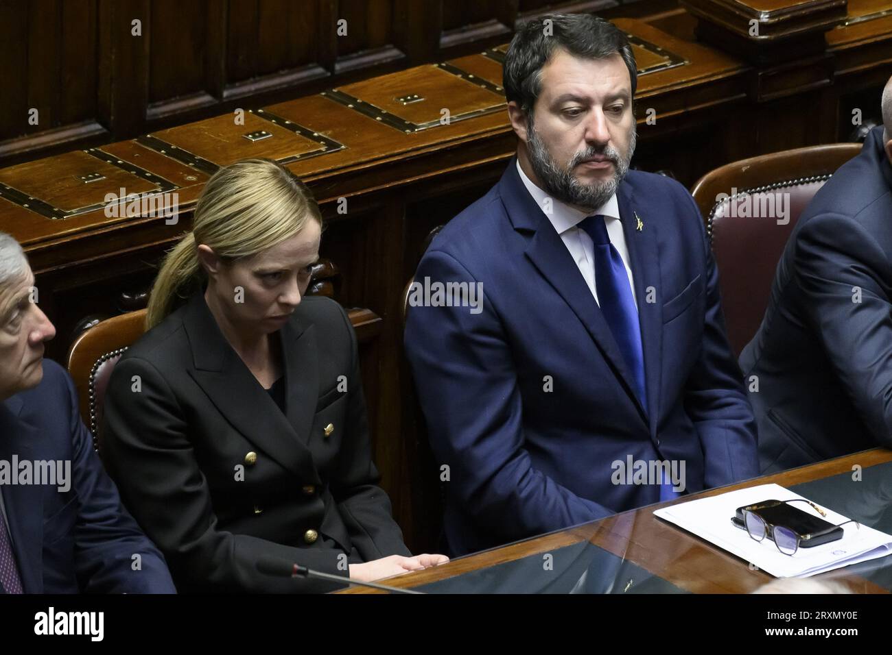 Rome, Italy. 26th Sep, 2023. Giorgia Meloni and Matteo Salvini during ...