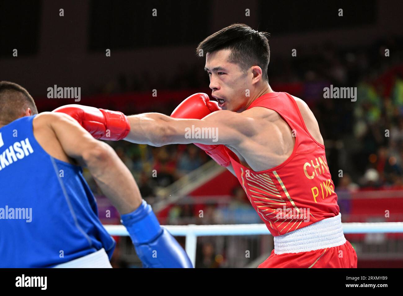 Hangzhou, China's Zhejiang Province. 25th Sep, 2023. Lyu Ping (R) of ...