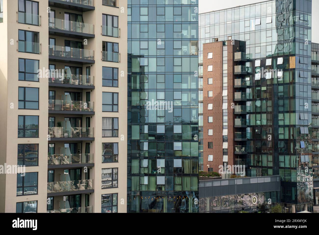Elevated view of flats and apartments in Ocean Village Marina in ...