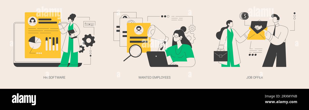 Human resources technology abstract concept vector illustrations Stock ...