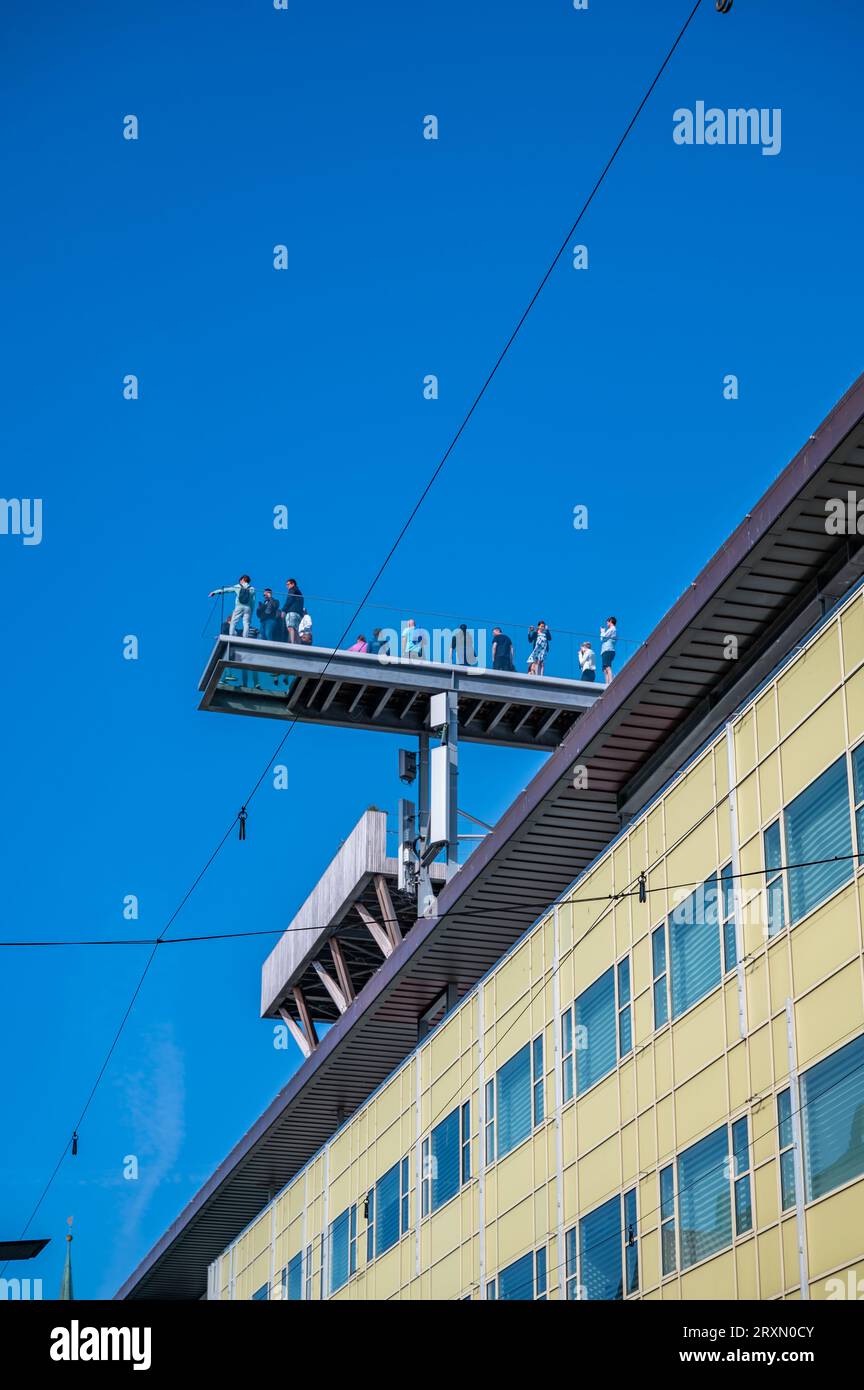 Salling ROOFTOP at Aarhus, Denmark during great weather, low angle view ...