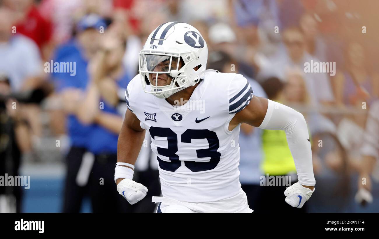 BYU safety Raider Damuni (33) during an NCAA football game on Saturday ...