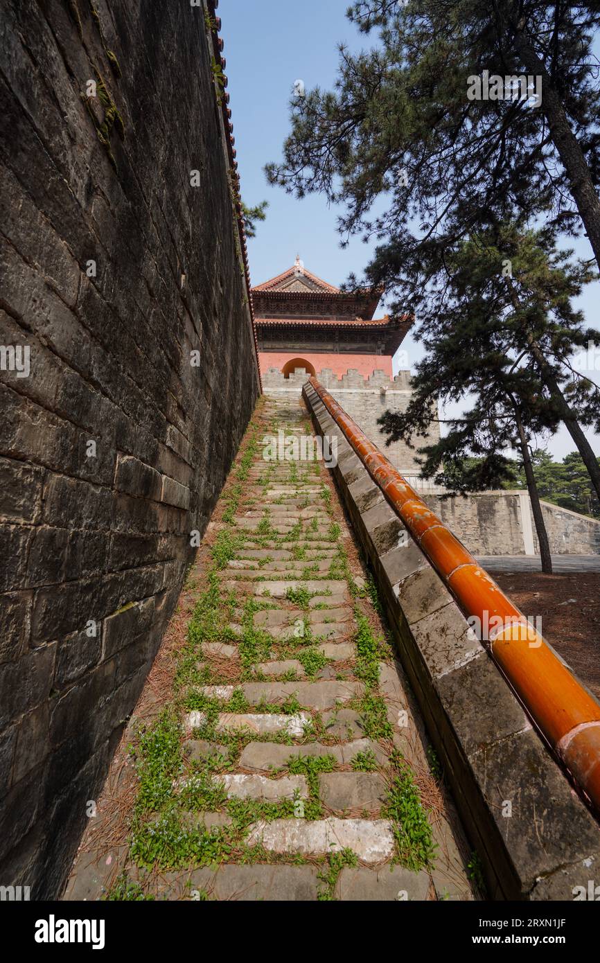 The passage paved with gray bricks is located in the Eastern Tombs of ...