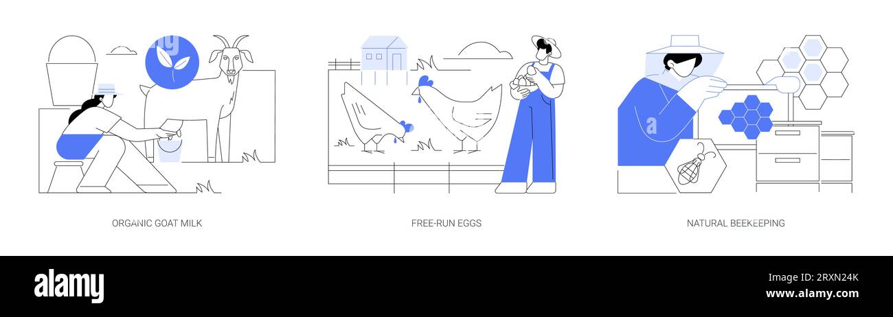 Organic food products isolated cartoon vector illustrations se Stock ...