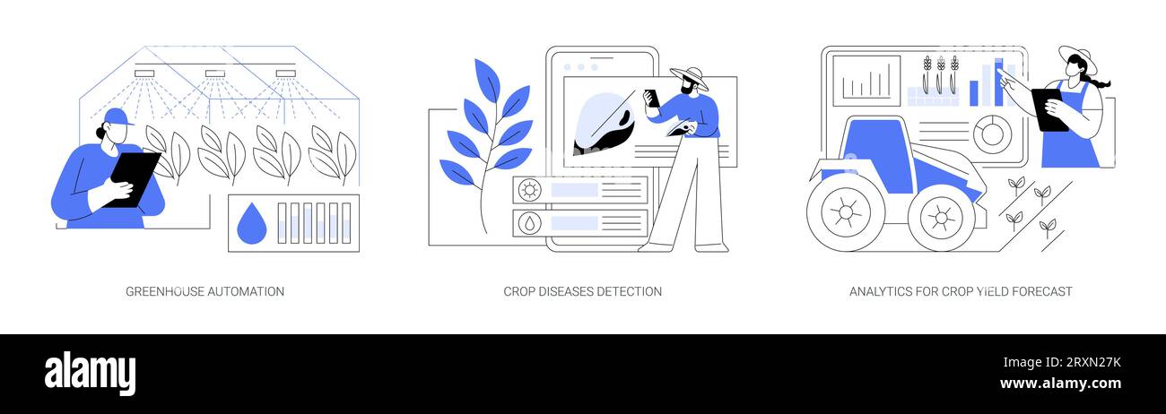 Smart technologies for modern farming isolated cartoon vector ...