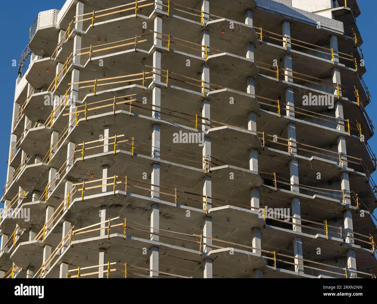 close-up of a part of a multi-storey residential building made of ...