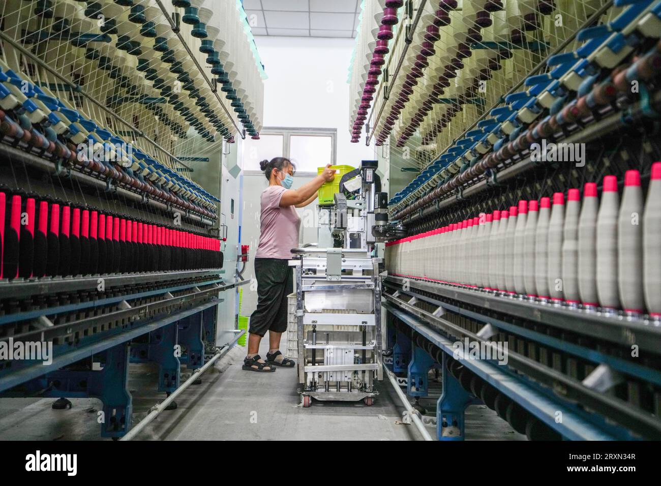 Luannan County, China - April 7, 2023: Workers control automatic ...