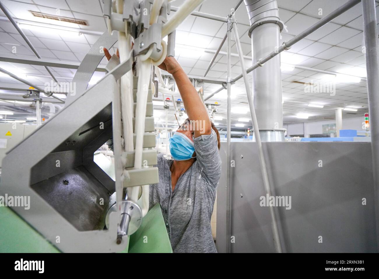 Luannan County, China - April 7, 2023: Textile workers are working ...