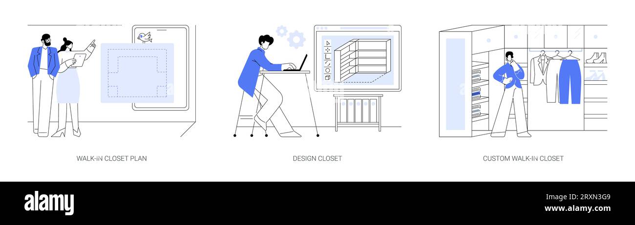 Walk-in closet layout abstract concept vector illustrations Stock ...