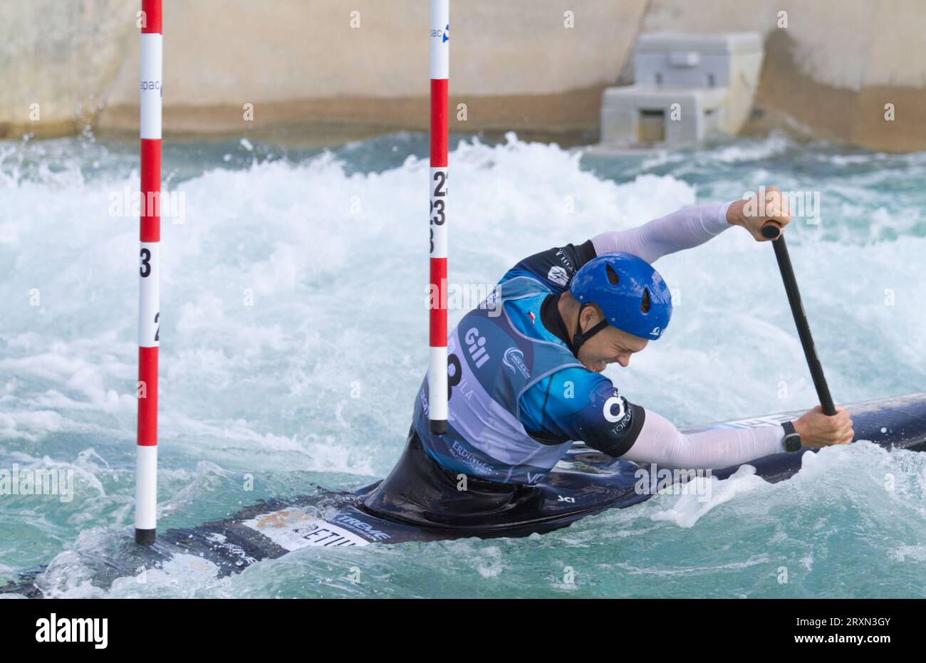 Vaclav Chaloupka of Czechia competes in the men's C1 at the ICF Canoe ...