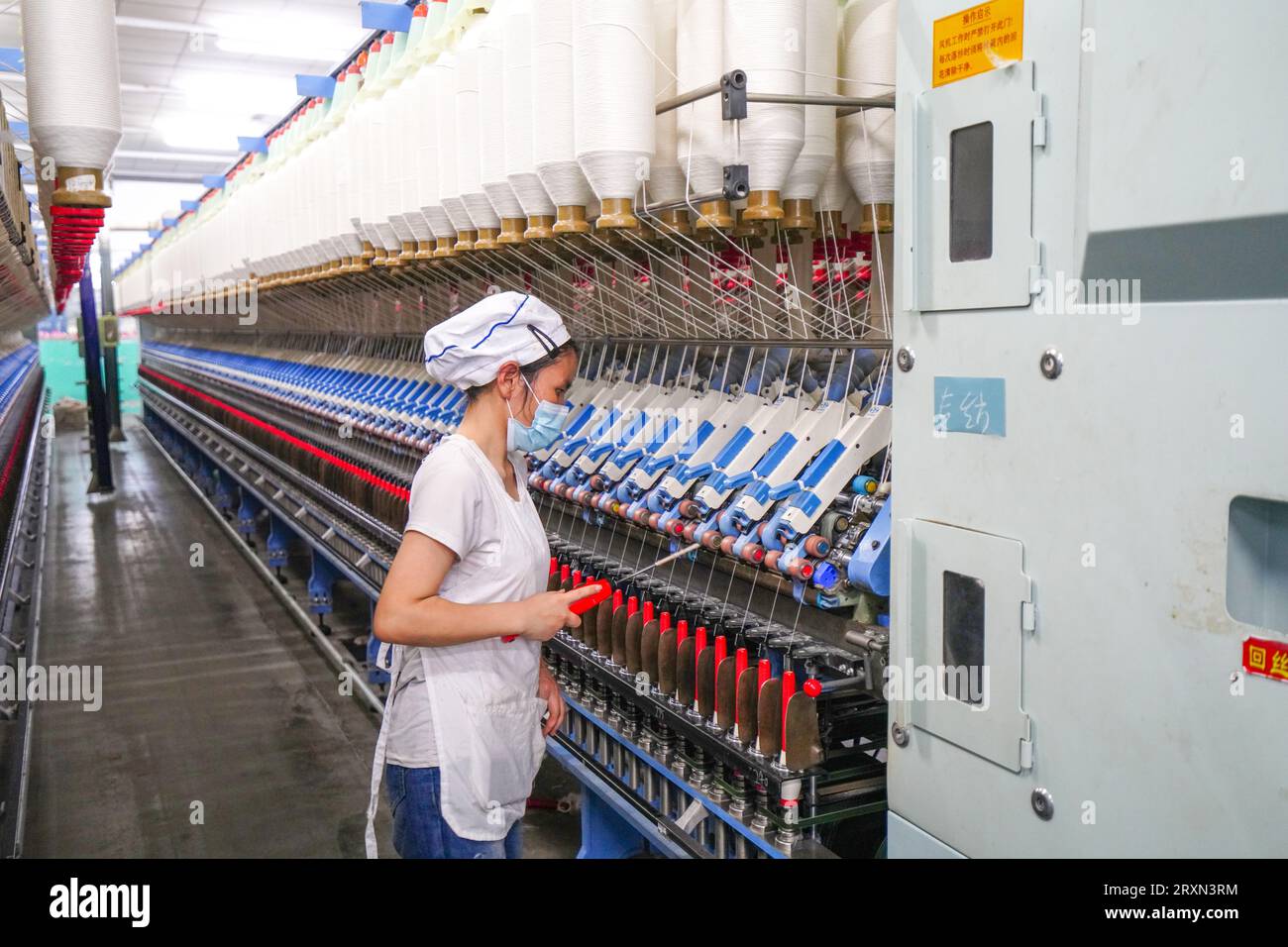 Luannan County, China - April 7, 2023: Textile workers are working ...