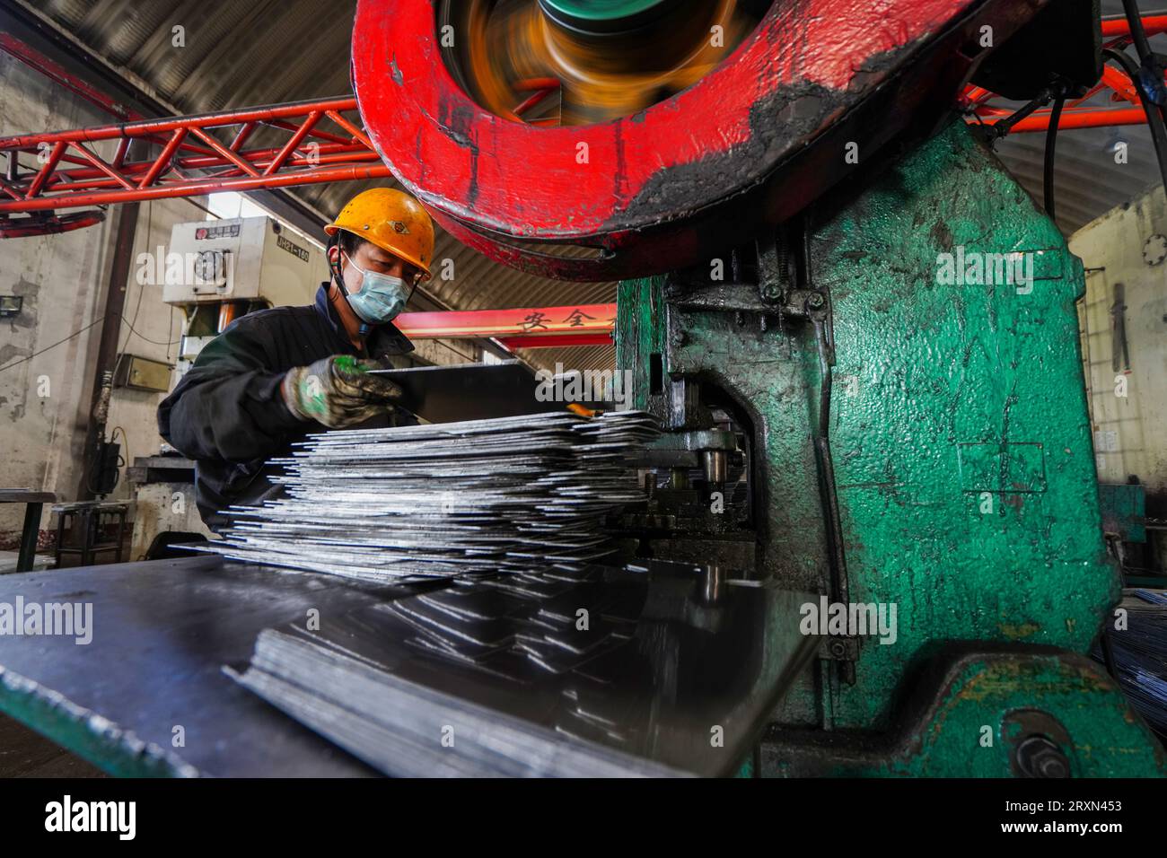 Luannan County, China - April 18, 2023: Workers are working hard on the ...