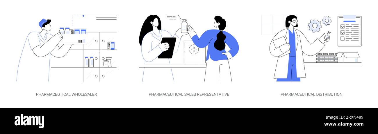 Pharmaceutical products distribution abstract concept vector ...