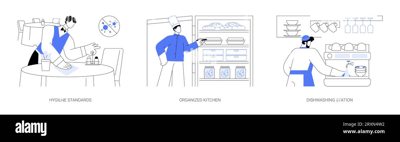 Restaurant kitchen workers abstract concept vector illustrations Stock ...