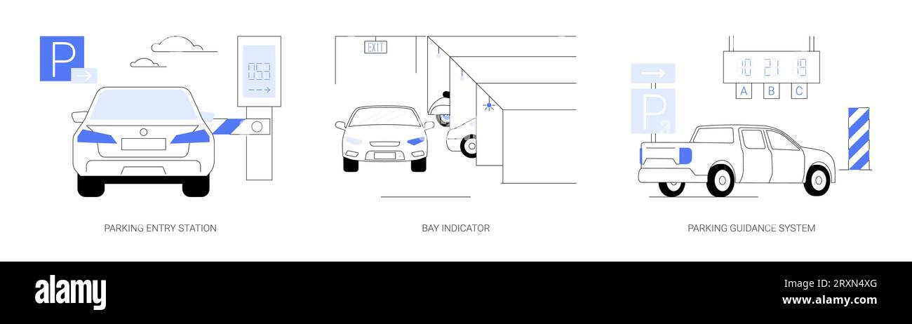 Blue line smart car system Stock Vector Images - Alamy
