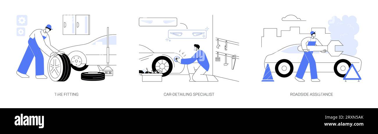Vehicle maintenance abstract concept vector illustrations Stock Vector ...