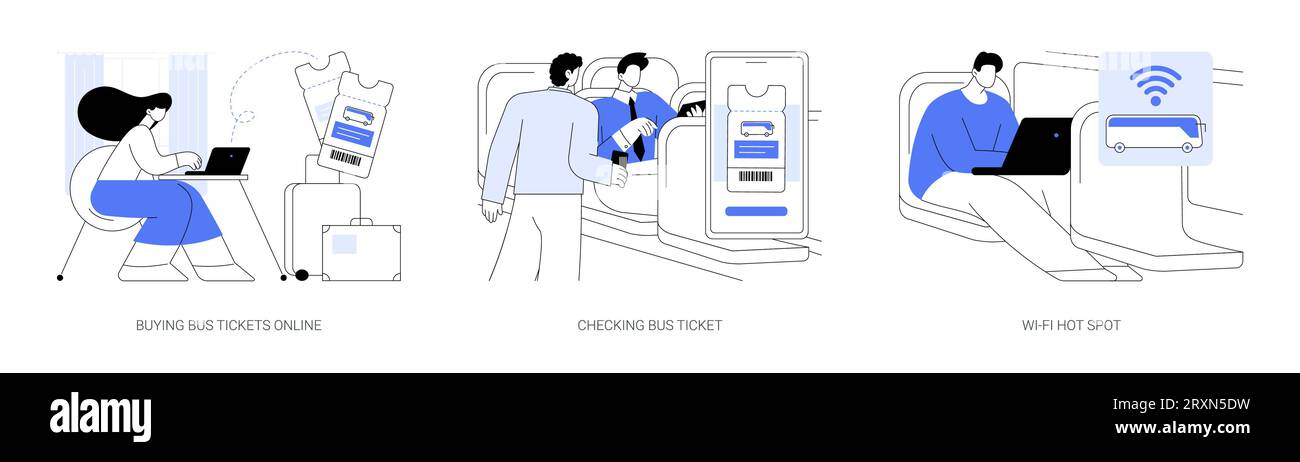 Long distance bus abstract concept vector illustrations Stock Vector ...