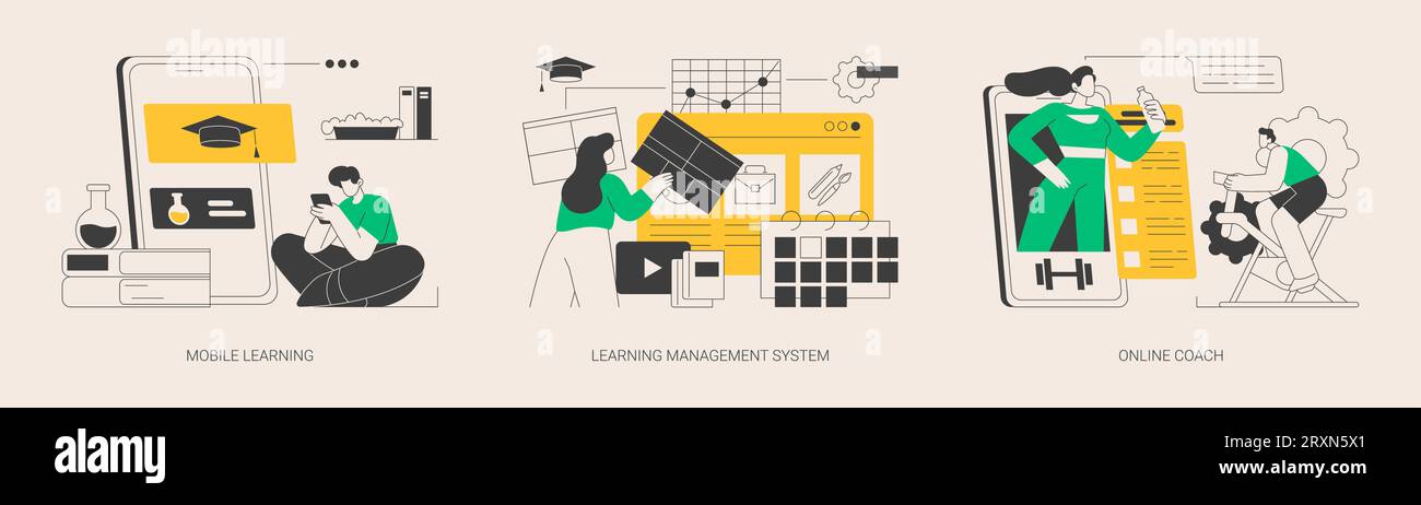 Learning management system abstract concept vector illustrations Stock ...