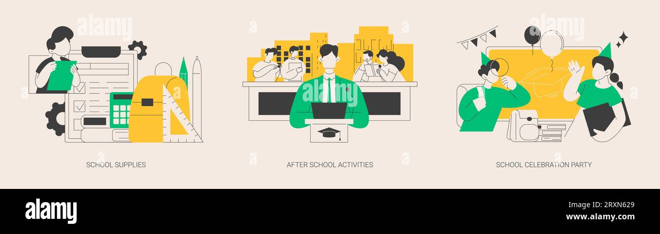 School life abstract concept vector illustrations Stock Vector Image ...