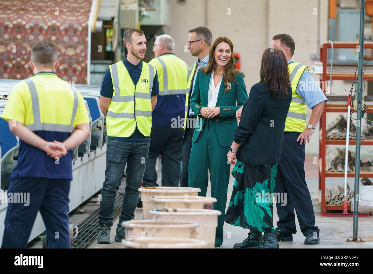 The Princess of Wales during a visit to Standfast & Barracks printworks ...