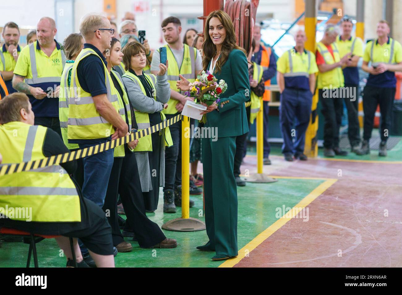 The Princess of Wales during a visit to Standfast & Barracks printworks ...