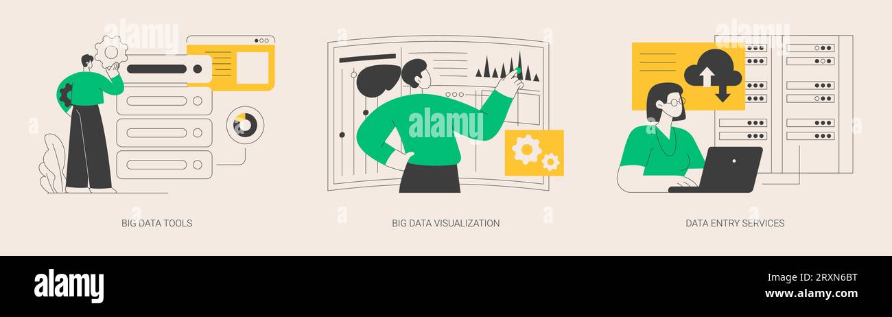 Database management abstract concept vector illustrations Stock Vector ...