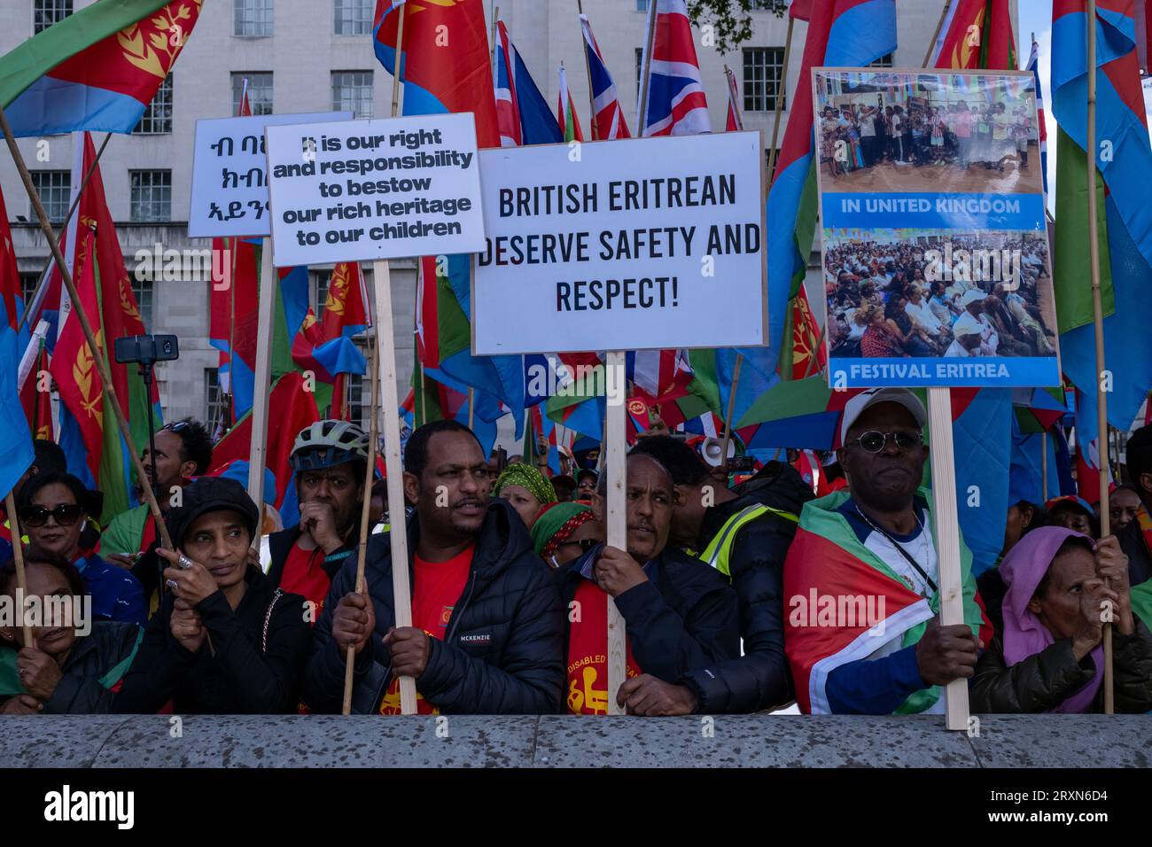 British Eritreans hold a freedom rally in Central London Stock Photo ...