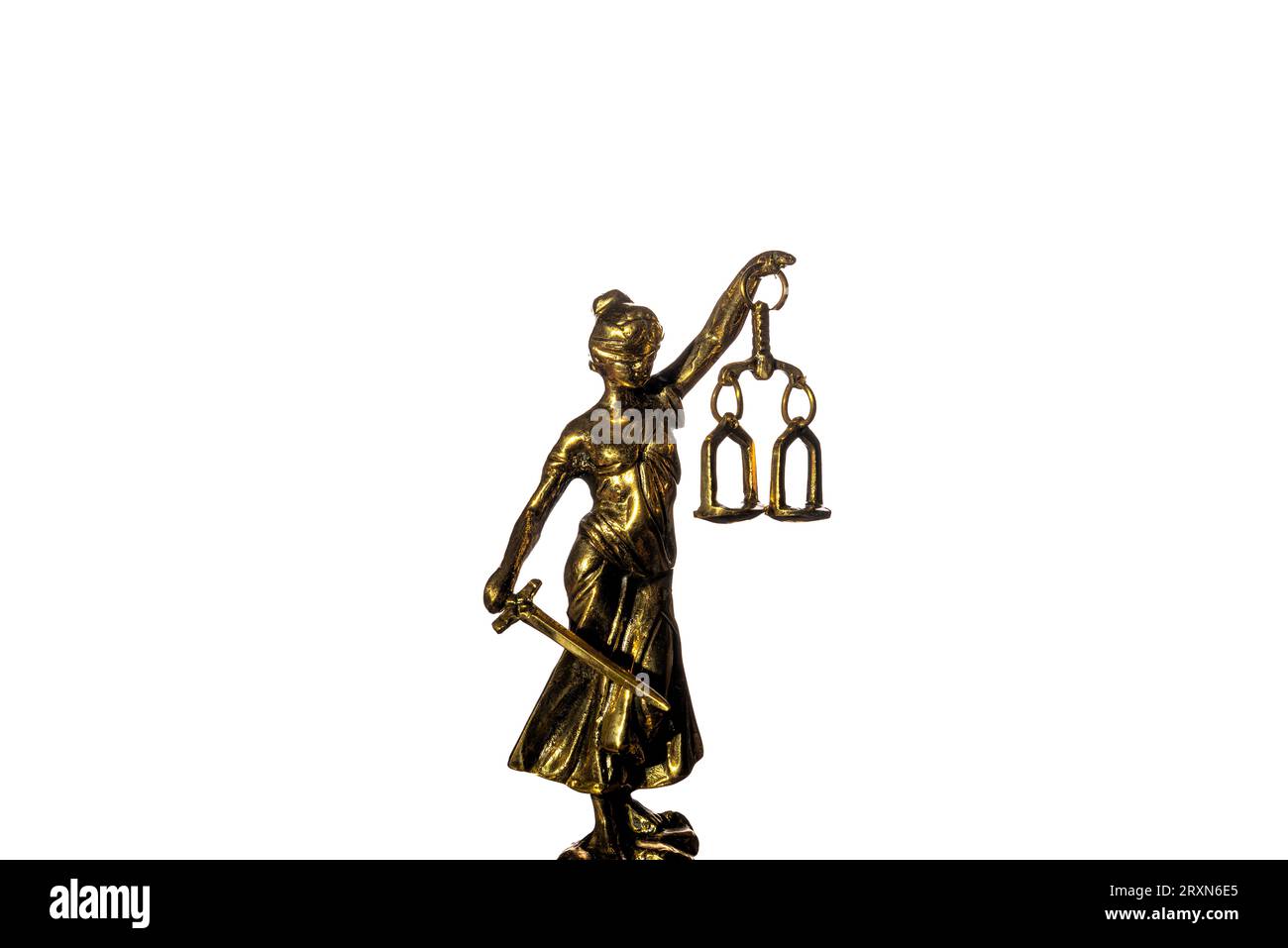statue of Lady Justice, goddess Justitia with white background Stock ...