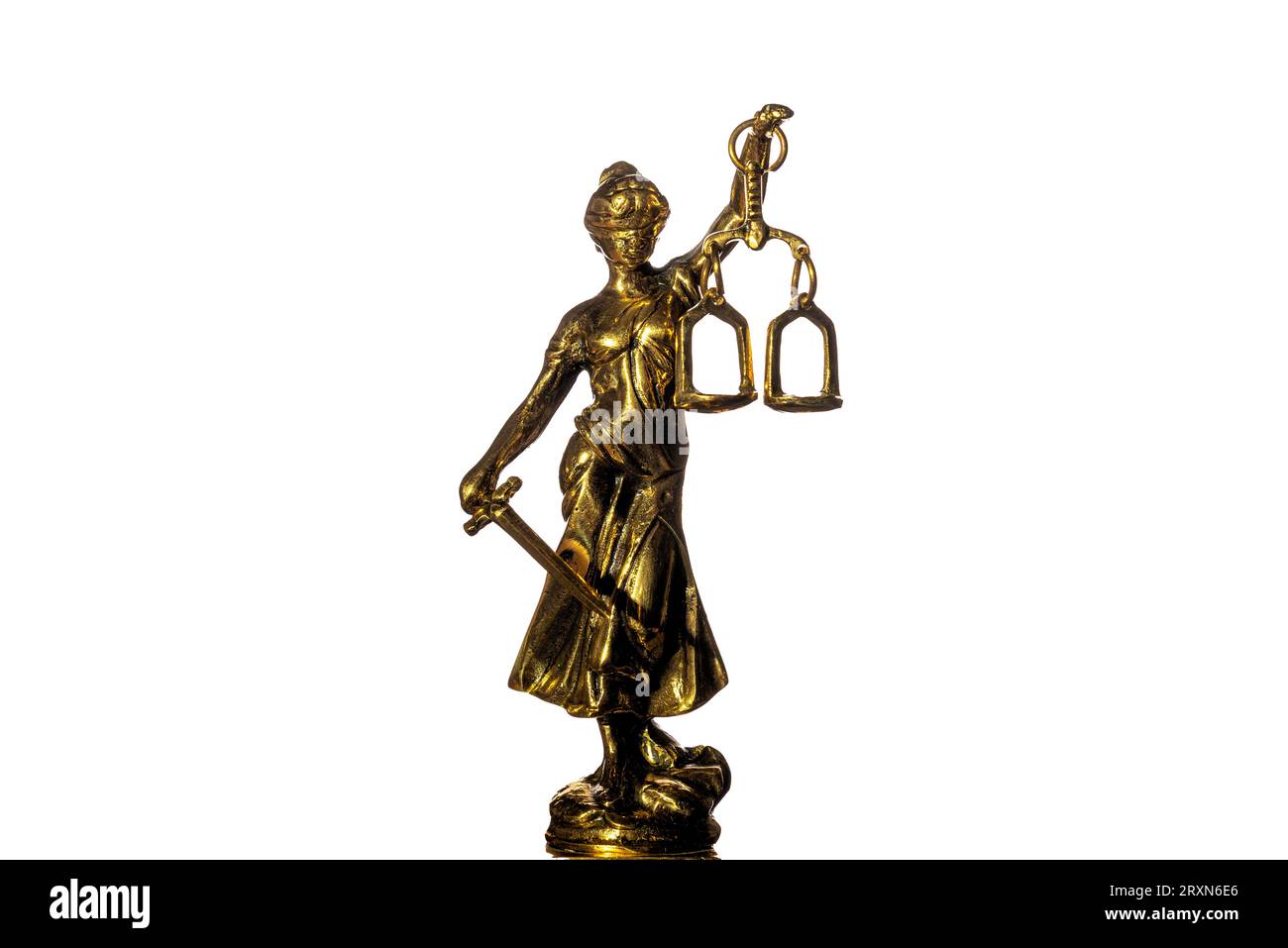 statue of Lady Justice, goddess Justitia with white background Stock ...