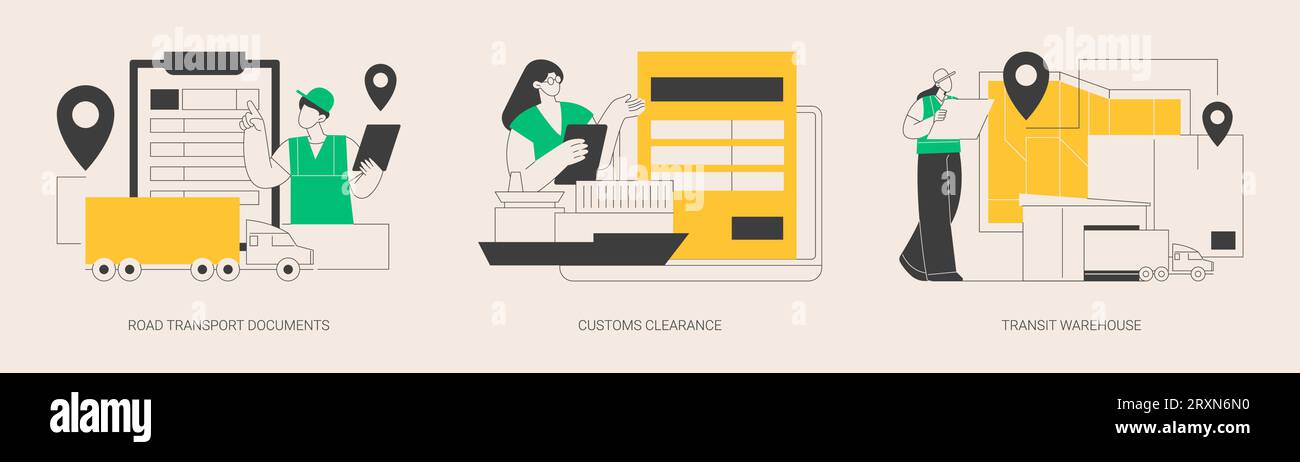 International transportation abstract concept vector illustrations ...