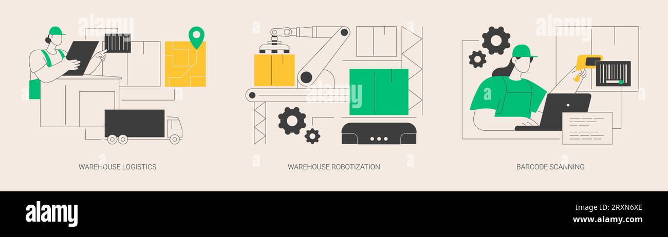Storage automation abstract concept vector illustrations Stock Vector ...