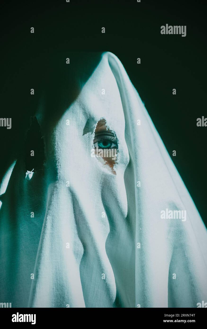 Woman face close up haunted hi-res stock photography and images - Alamy