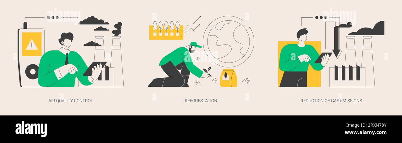 Containment of global warming abstract concept vector illustrations ...
